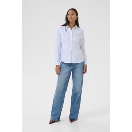 Kaffe Langarm - Hemd KAgiulia Tight fit white blue