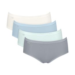 Midislip Sloggi "Basic+ Midi", Damen, Gr. 46, bunt (sea blau light combination), Single Jersey, Obermaterial: 95% Baumwolle, 5% Elasthan, figurbetont, Unterhosen, perfekter Sitz, besonders weiche N&auml;hte, Multipack