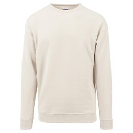 Rundhalspullover Urban Classics "Urban Classics Herren Sweat Crewneck", Herren, Gr. S, sand, 63% Baumwolle, 37% Polyester, unifarben, oversize, Rundhals, Pullover Rundhalspullover