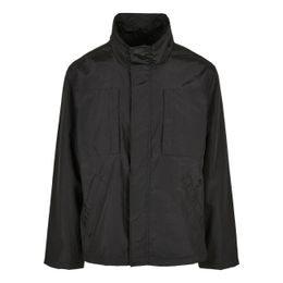 Allwetterjacke Urban Classics "Urban Classics Herren Double Pocket Nylon Crepe Jacket", Herren, Gr. M, schwarz, 100% Polyamid, unifarben, oversize, Rundhals, Jacken