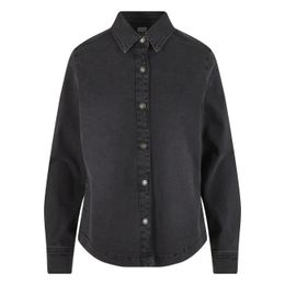 Langarmhemd Urban Classics "Urban Classics Ladies Denim Shirt", Damen, Gr. S, US-Gr&ouml;&szlig;en, schwarz washed, 98% Baumwolle, 2% Elasthan, unifarben, normal, Hemden