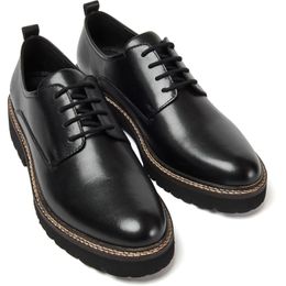 Pod Kris Leder Damen Schwarz Derby Schuhe