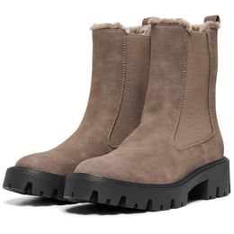 Only BETTY-9 WARM F&Uuml;TTERTE Polyurethan Damen Braune Stone Absatz Stiefeletten