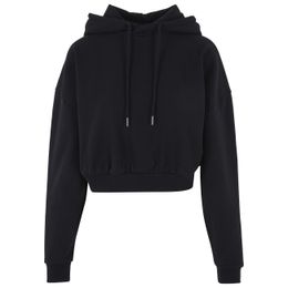 Kapuzenpullover Urban Classics "Urban Classics Damen Ladies Cropped Heavy Hoody", Damen, Gr. L, schwarz, 100% Baumwolle, unifarben, oversize, ohne Ausschnitt, Pullover Kapuzenpullover
