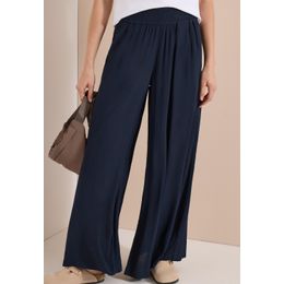 Stoffhose Cecil, Damen, Gr. L, L&auml;nge 30, blau (universal blau), Stoff, 100% Viskose, unifarben, loose fit lang, Hosen Stoffhose, High Waist