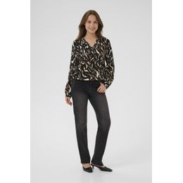 Kaffe Langarm-Bluse KAditte Regular fit black brown
