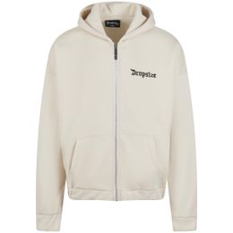 Sweatjacke DROPSIZE "Dropsize Herren Super Heavy Oversize Blank Zip Hoodie", Herren, Gr. M, coconutmilk, 100% Baumwolle, Sweatjacken Sweatjacke