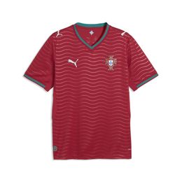 Trainingsshirt Puma "Portugal 2026 Heimtrikot Herren", Herren, Gr. L, rot (club rot gr&uuml;n lagoon), Obermaterial: 100% Polyester. Rippe: 3% Elasthan, 97% Polyester. Einsatz: 100% Polyester, clean, regular fit, V-Ausschnitt, Shirts