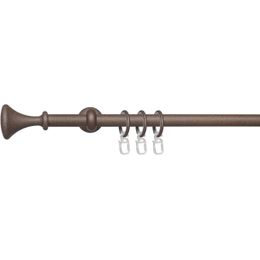 Gardinenstange Liedeco "Esp Kegel" Gr. 3, braun (rost), L:200cm &Oslash;:16mm, Metall, Gardinenstangen, 1-l&auml;ufig im Fixma&szlig; &Oslash; 16 mm