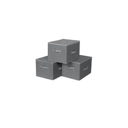 M&ouml;bel Kraft Aufbewahrungsbox 3er-Set grau Polypropylen Ma&szlig;e (cm): B: 40 H: 25 &raquo; M&ouml;bel Kraft