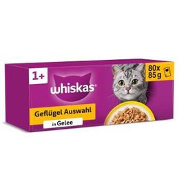 whiskas &reg; Multipack Portionsbeutel 1+ Gefl&uuml;gel Auswahl 4 Variet&auml;ten Huhn, Ente, Gefl&uuml;gel, Truthahn in Gelee 80 x 85g