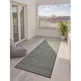 In- & Outdoor-Teppich Rowan Gr&uuml;n 80x250 cm - Teppich f&uuml;r Balkon, Terrasse & Garten