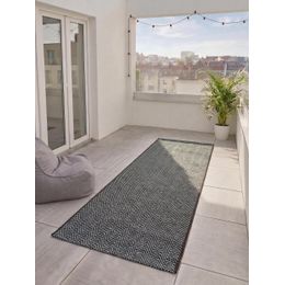 In- & Outdoor-Teppich Rowan Blau 80x250 cm - Teppich f&uuml;r Balkon, Terrasse & Garten