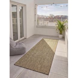 In- & Outdoor-Teppich Rowan Gelb 80x250 cm - Teppich f&uuml;r Balkon, Terrasse & Garten