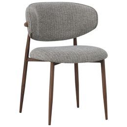 Novel Stuhl, Braun, Nussbaum, Metall, Textil, Rundrohr, 53x79x58 cm, Stoffauswahl, Esszimmer, St&uuml;hle, Esszimmerst&uuml;hle, Vierfu&szlig;st&uuml;hle