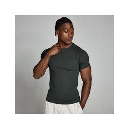 Myprotein MP Herren Origin geripptes T-Shirt in Muskelpassform &ndash; Verwaschenes Schwarz - XL
