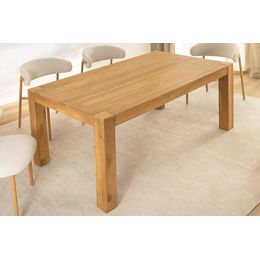 Riess Ambiente Massiver Esstisch MAKASSAR 160cm natur Mangoholz cream finish lackiert rechteckig Riess-Ambiente Esszimmertisch 6 Personen