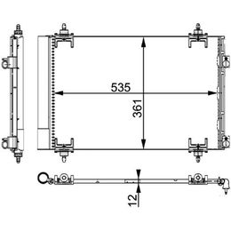 Mahle Kondensator, Klimaanlage ac667000p f&uuml;r Peugeot DS Citro&euml;n/Peugeot