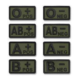 Rubber Patch 3D Blutgruppen oliv/schwarz, Blutgruppe A Pos