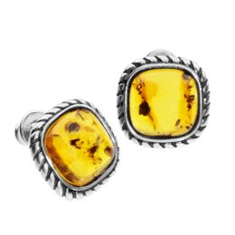 Paar Ohrstecker OSTSEE-SCHMUCK "OSTSEE-SCHMUCK Ohrstecker Franziska Ohrstecker Franziska", wei&szlig;, Ohrringe, Damen, 13 x 13mm, Silber 925 (Sterlingsilber)