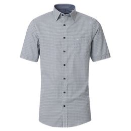 Kurzarmhemd Casamoda "Casamoda Freizeithemd Kurzarm Print", Herren, Gr. L, Normalgr&ouml;&szlig;en, blau (mittelblau), 100% Baumwolle, bedruckt, comfort fit, Hemden