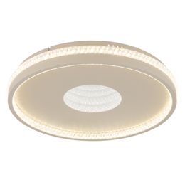 Globo LIGHTING Deckenleuchte "SHIRLEY", sandfarben matt, 1, &Oslash; 40cm H: 6,5cm, 1 Stk., Leuchten, Deckenleuchte, Kristalle 3D, dimmbar, Memory, LED, Deckenleuchte