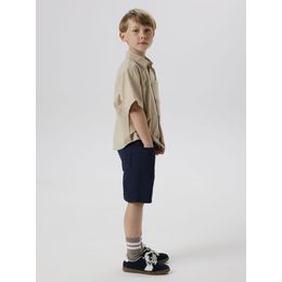 Shorts name it "NKMRYAN STRAIGHT TWI SHORTS 1081-BK NOOS", M&auml;dchen, Gr. 104, N-Gr, navy blazer, Web, Obermaterial: 97% Baumwolle, 3% Elasthan, unifarben, washed, straight fit kurz, Hosen Shorts, Baumwollmischung, Twill