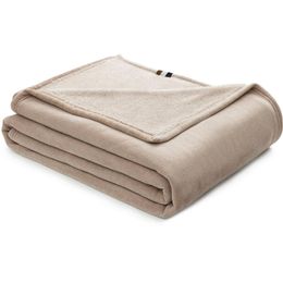 Wohndecke Bugatti "Bugatti Wohndecke Doppio Soft", beige, B:160cm L:220cm, Polyester, Wohndecken, Wohndecke, mit hochwertiger Haptik