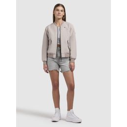 Bomberjacke Khujo "PHILO", Damen, Gr. L, lila (graulila), Canvas, 80% Polyester, 20% Nylon, unifarben, regular fit h&uuml;ftlang, eingesetzt Rippb&uuml;ndchen, Jacken Bomberjacke