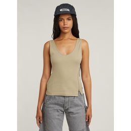 G-Star Raw T-Shirt G-STAR "Asymmetrical Zip Slim Tanktop", Damen, Gr. XXS, light toggee, Obermaterial: 100% Baumwolle, Shirts T-Shirt