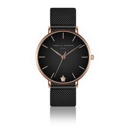 Quarzuhr AMELIA PARKER "AA3-B048B", schwarz, Armbanduhren, Damen, Quarzuhr