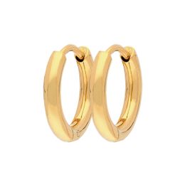 Paar Creolen TITANIA "Titancreolen", gold (goldfarben), Ohrringe, Damen, Titan