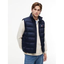 Steppweste Tommy Jeans "LIGHT DOWN PACKABLE VEST", Herren, Gr. 4XL, schwarz night navy, Web, Obermaterial: 100% Nylon, unifarben, regular fit normal, Rundhals, Westen Steppweste, Regular fit mit Stehkragen