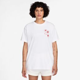 T-Shirt Nike Sportswear "W NSW CLSC BF CAFE TOMATO TEE", Damen, Gr. L, wei&szlig;, Obermaterial: 100% Baumwolle, Shirts T-Shirt, lockere Passform, f&uuml;r Freizeit und Alltag