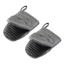 Topfhandschuhe Westmark "2 Ofenhandschuhe, mini", grau, schwarz, B:14cm H:4cm L:16,5cm, Topflappen, Schutz vor Hitze bis 250 C, 5 Jahre Garantie