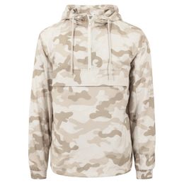 Anorak Urban Classics "Urban Classics Herren Camo Pull Over Windbreaker", Herren, Gr. M, sand camouflage, 100% Polyester, mehrfarbig, normal, ohne Ausschnitt, Jacken