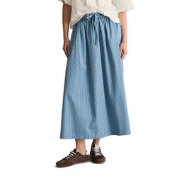 Marc O'Polo Webrock MARC O'POLO DENIM "aus Organic Cotton Lyocell-Mix", Damen, Gr. L, light blau, Obermaterial: 69% Baumwolle, 31% Lyocell, gestreift, normal wadenlang, R&ouml;cke