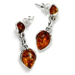 Paar Ohrh&auml;nger OSTSEE-SCHMUCK "OSTSEE-SCHMUCK Ohrh&auml;nger Traube Ohrh&auml;nger Traube", wei&szlig;, Ohrringe, Damen, 28 x 9mm, Silber 925 (Sterlingsilber)