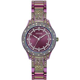 Quarzuhr Guess "SHOOTING STAR", bunt, Armbanduhren, Damen, Quarzuhr, Armbanduhr, Damenuhr, Kristallsteine, Mineralglas, Edelstahlarmband