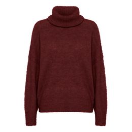 Strickpullover Ichi "Langarm IHKAMARA", Damen, Gr. L, rot (port royale), Obermaterial: 52% Polyacryl PAN. 30% Polyester PES. 15% Alpaka WP. 3% Elasthan EL., Pullover Strickpullover