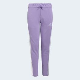 Sporthose adidas Sportswear "JG 3S FT PT 280", M&auml;dchen, Gr. 128, N-Gr, magic lila, wei&szlig;,, Obermaterial: 55% Baumwolle, 36% Polyester, 9% Viskose, Hosen Sporthose