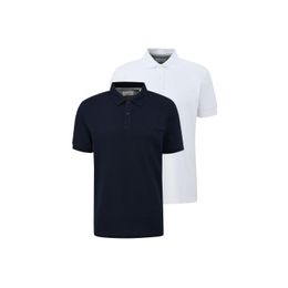 Poloshirt s.Oliver "Poloshirt Basic Poloshirt 2er Pack", Herren, Gr. XXL, bunt (wei&szlig;, dunkelblau), Obermaterial: 100% Baumwolle CO., Shirts