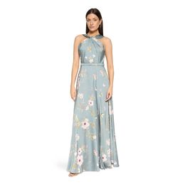 Abendkleid Vera Mont "Damen mit Blumenprint", Damen, Gr. 40, Normalgr&ouml;&szlig;en, stone, ros&eacute;, Satin, Obermaterial: 100% Polyester. Futter: 100% Polyester, Basic schmal lang, Kleider Abendkleid