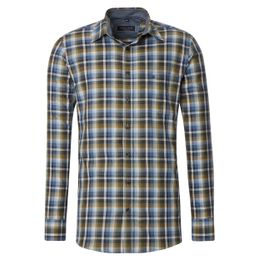 Langarmhemd Casamoda "Casamoda Freizeithemd kariert", Herren, Gr. L, Normalgr&ouml;&szlig;en, gr&uuml;n (gr&uuml;n 300), 100% Baumwolle, kariert, comfort fit, Hemden