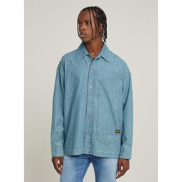 G-Star Raw Langarmshirt G-STAR "Long Pocket Boxy Fit", Herren, Gr. L, faded breeze, Obermaterial: 100% Baumwolle, Shirts Langarmshirt