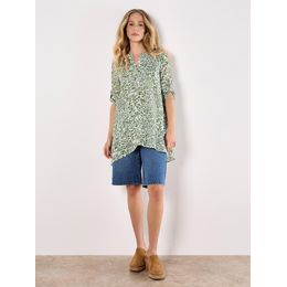 Shirtbluse Apricot "Bluse", Damen, Gr. S (36), gr&uuml;n, Obermaterial: 65% Viskose CV. 35% Polyester PES., bedruckt, Blusen, mit Animalprint und Krempel&auml;rmeln