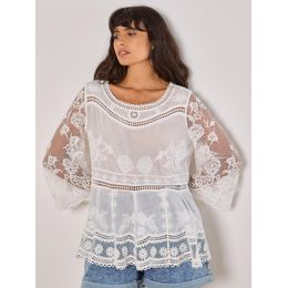 Klassische Bluse Apricot "Bluse", Damen, Gr. M (38), wei&szlig;, Obermaterial: 64% Baumwolle CO. 36% Viskose CV., unifarben, Blusen Bluse, in oversized Passform
