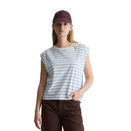 Marc O'Polo Shirttop MARC O'POLO DENIM, Damen, Gr. L, sanftes wei&szlig;, Jersey, Obermaterial: 100% Baumwolle, geringelt, normal normal, Rundhals, Tops Shirttop
