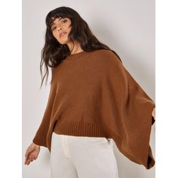 Strickpullover Apricot "Pullover", Damen, Gr. M (38), braun (rust), Obermaterial: 61% Baumwolle CO. 39% Polyacryl PAN., unifarben, Pullover Strickpullover, mit Stehkragen