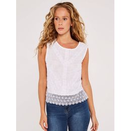 Klassische Bluse Apricot "Bluse", Damen, Gr. S (36), wei&szlig;, gewebt, Obermaterial: 100% Baumwolle CO., uni, Blusen Bluse, mit Schleife am R&uuml;cken